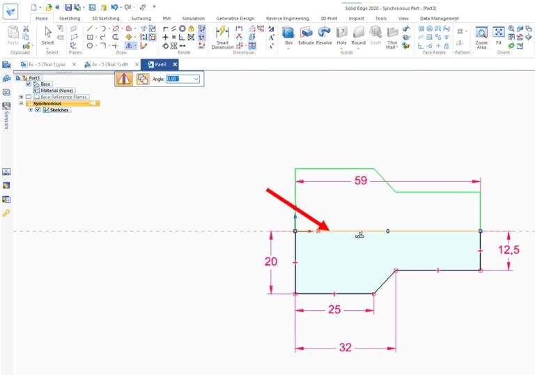 Solid Edge Tutorial: Part Modeling in Synchronous Mode (Ex. - 5) - The Machine Design